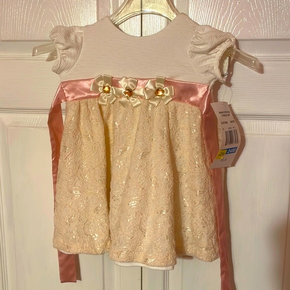 Rare Editions | Dresses | Nwt White And Blush Dress | Poshmark